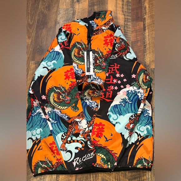 Reason | Jackets & Coats | Reason Brand Co Vibrant Dragon And Tiger ...